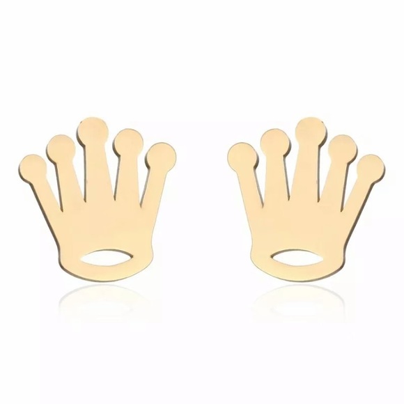 Jewelry | Gold Crown Necklace And Earring Set | Poshmark